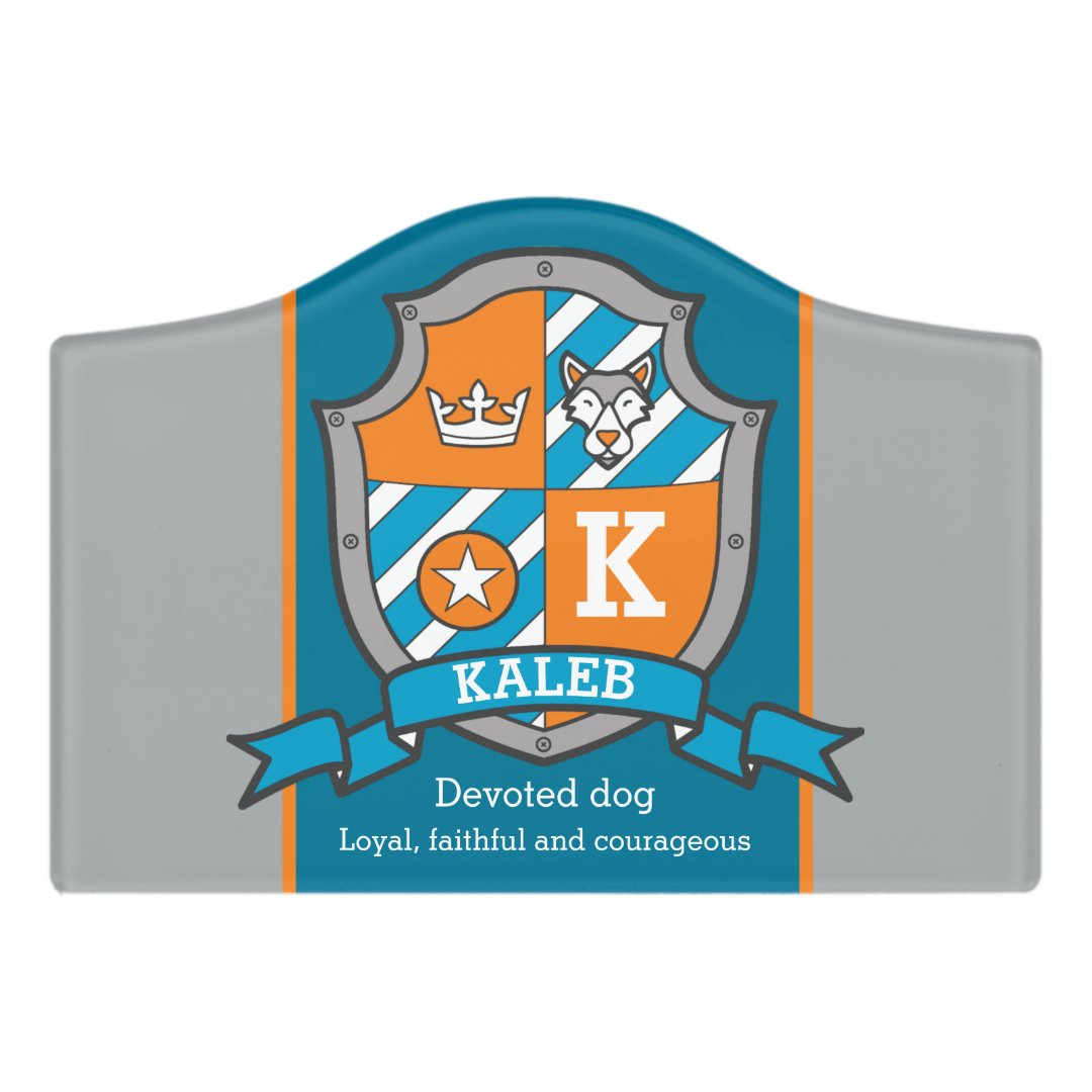 Boys name dog coat of arms knight sign | Zazzle