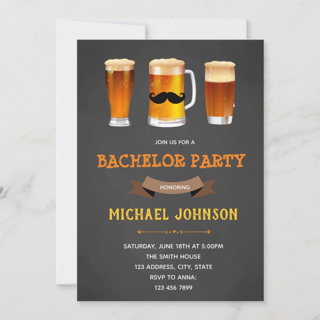 Boys night out bachelor party invitation | Zazzle