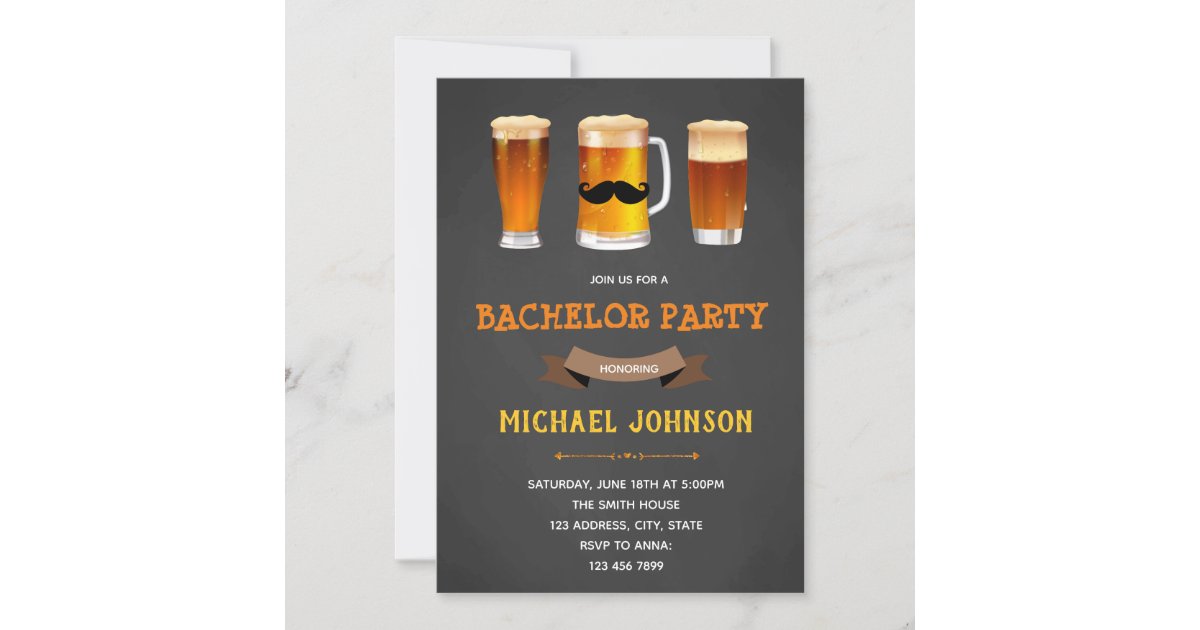 Boys night out bachelor party invitation | Zazzle