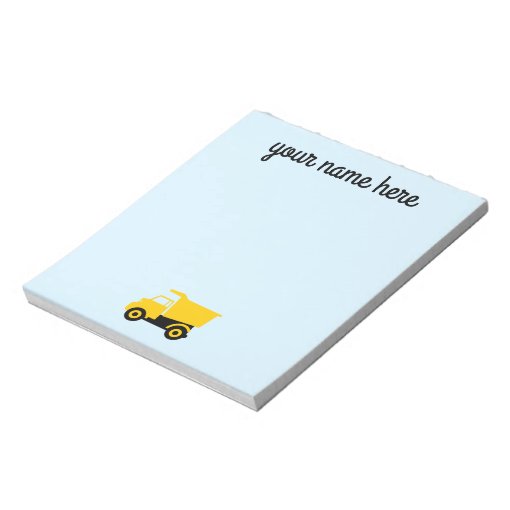 Boys Personalized Construction Truck Notepad | Zazzle