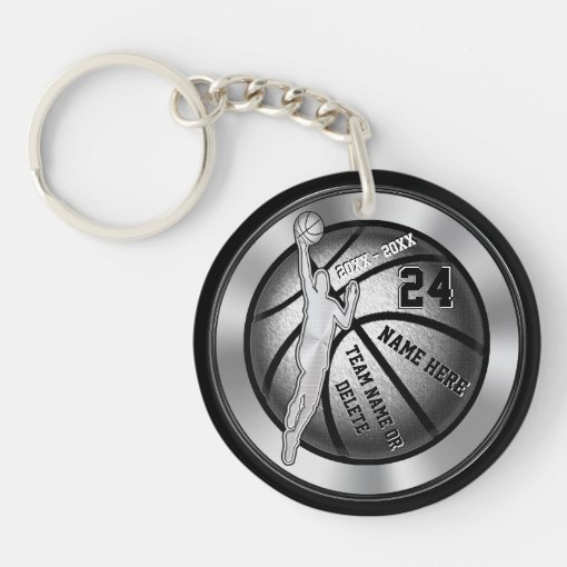Boys Personalized Gifts for Basketball Players Keychain | Zazzle