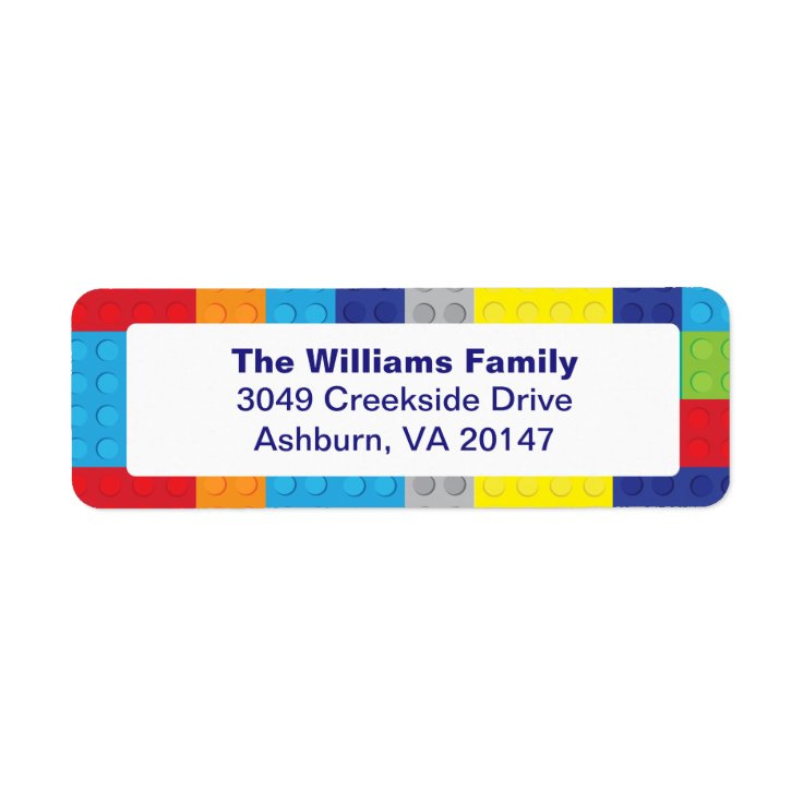 Boy's Plastic Toy Bricks Stacking Blocks Label | Zazzle