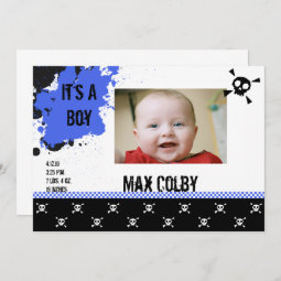 Boy's Punk Rock Birth Announcement | Zazzle
