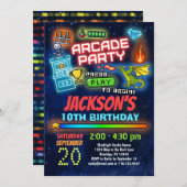 Boys Retro Arcade Birthday Party Invitation | Zazzle