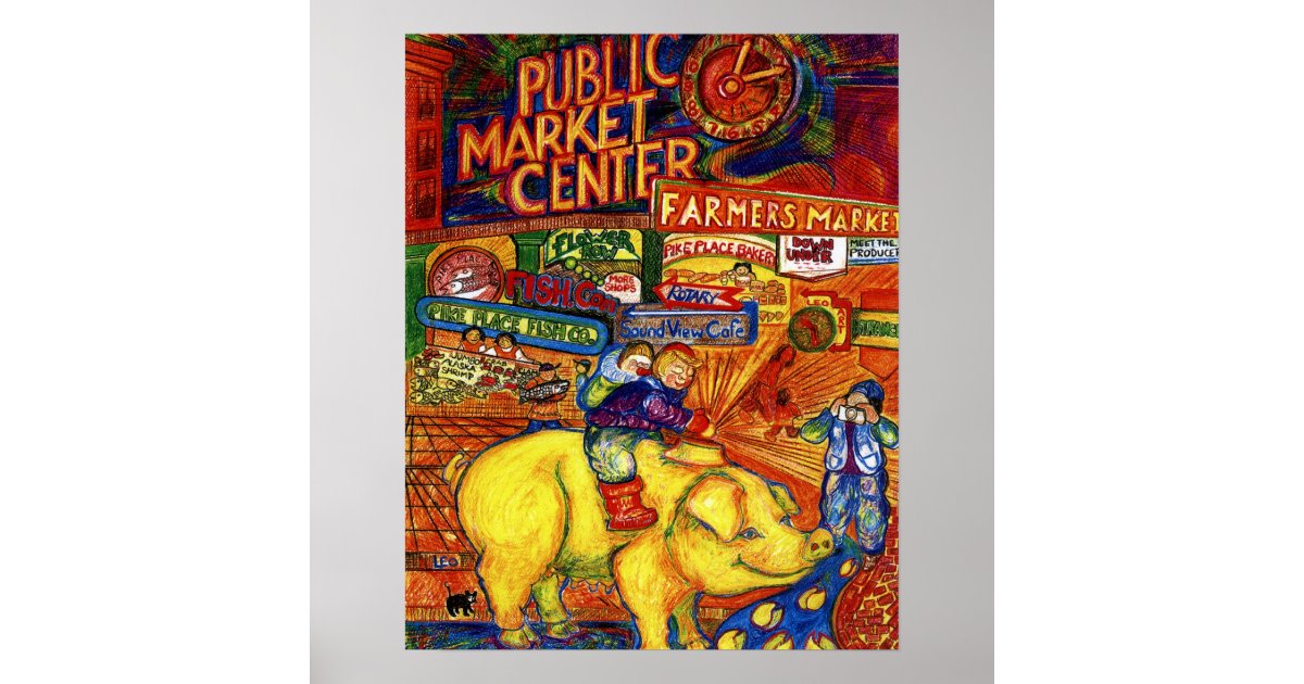 Boys Riding Pig Poster | Zazzle