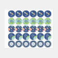 Boys Rocket Ship Space Galaxy Pattern and Name Kids' Labels | Zazzle