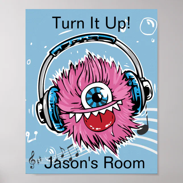 Boys Room Monster Music Original Painting Poster | Zazzle