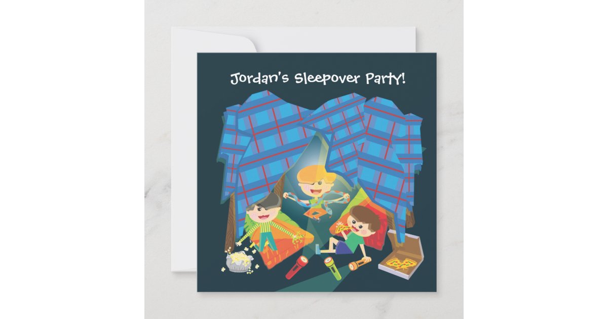 Boy's Sleepover Slumber Party Invitation | Zazzle