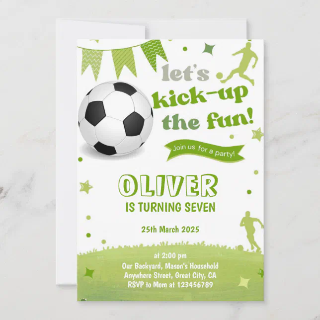 Boys Soccer Birthday Invitation Football Party | Zazzle