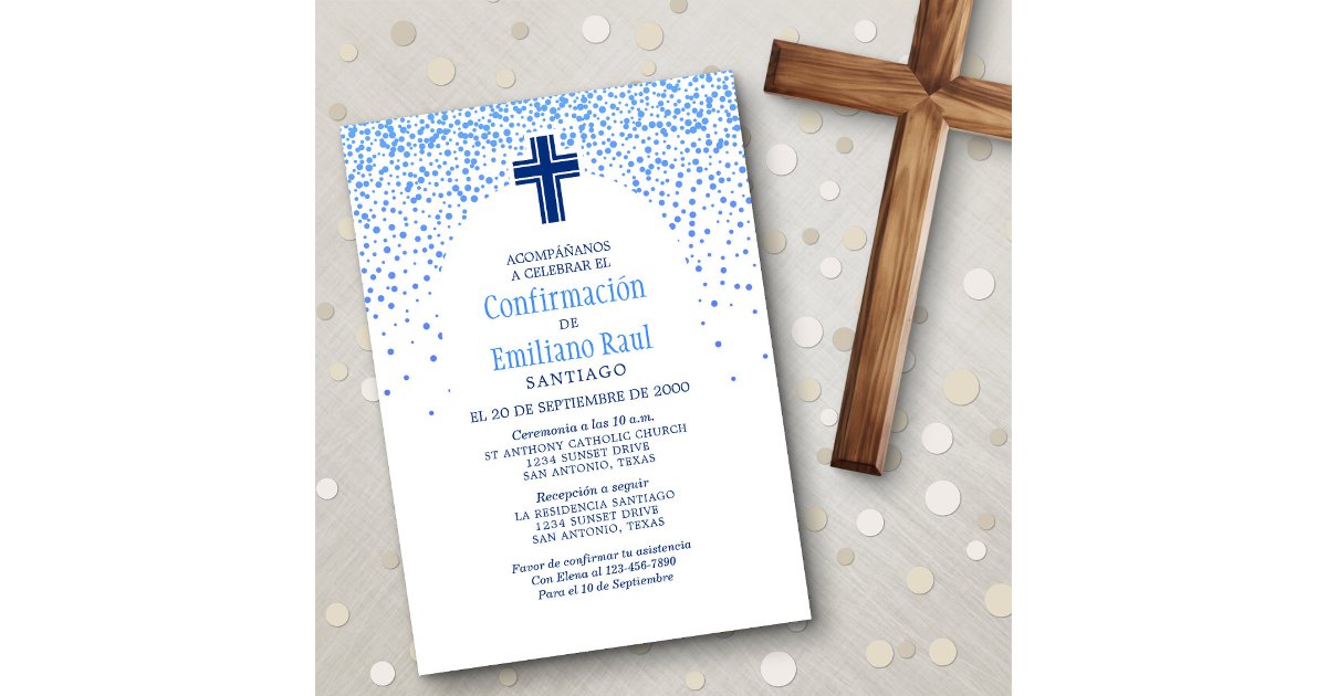 Boys' Spanish Confirmation Invitation | Zazzle