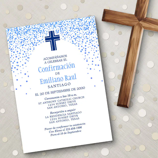 Boys' Spanish Confirmation Invitation | Zazzle