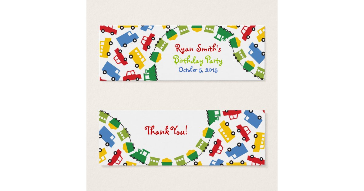 Boys Toys Transport Birthday Party DIY Gift Tag | Zazzle