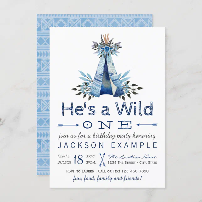 Boys Wild One First Birthday Party Invitations | Zazzle