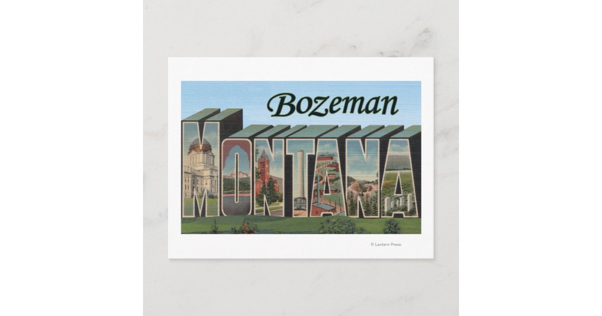 Bozeman, Montana - Large Letter Scenes Postcard | Zazzle
