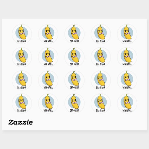 Bra-na-na Funny Banana Bra Pun Classic Round Sticker | Zazzle