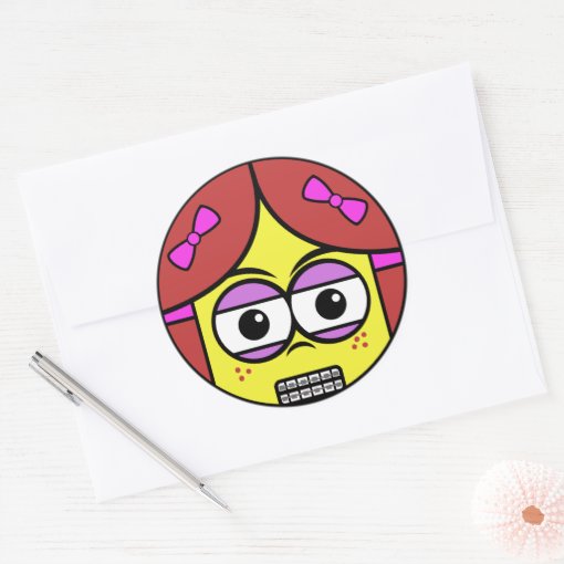 Brace Face Classic Round Sticker | Zazzle