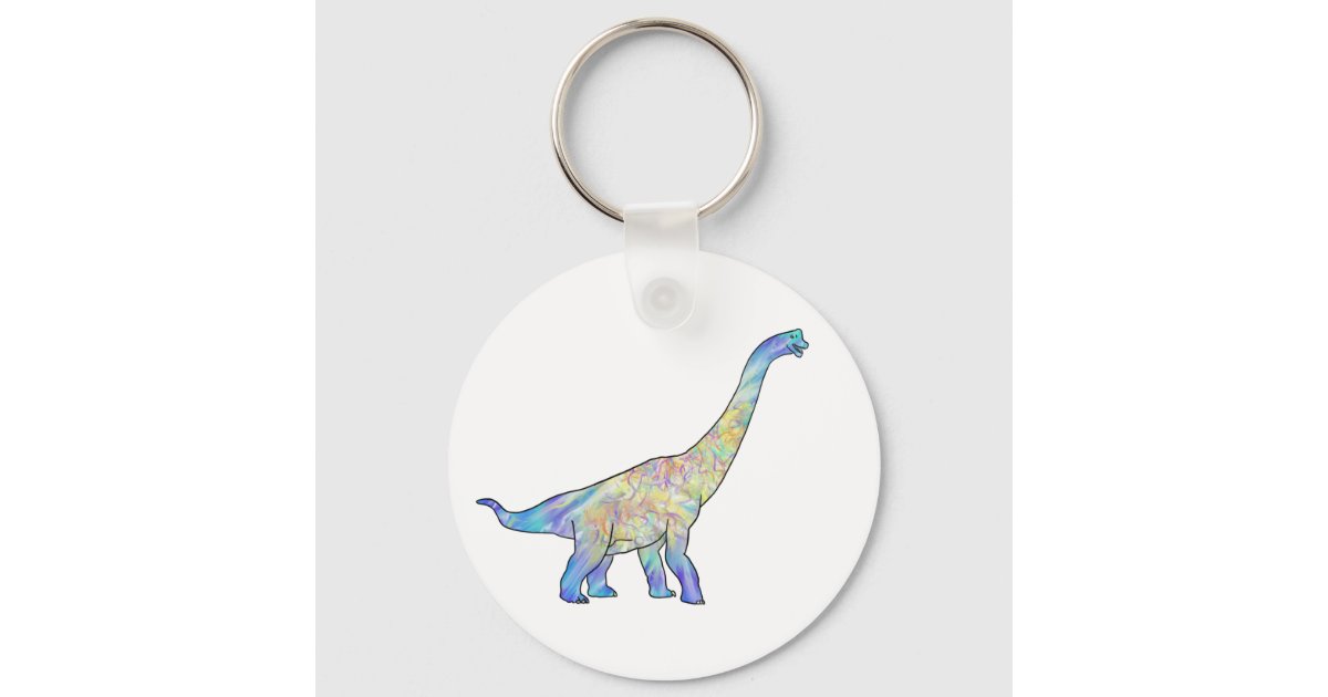 Brachiosaurus Prehistoric Cute Jurassic Dinosaur Keychain | Zazzle