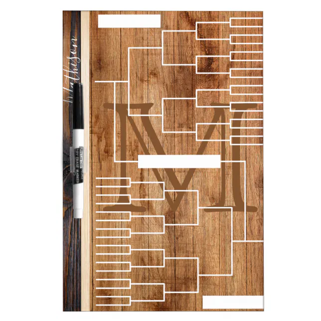 Brackets Rustic Wood Dry Erase Board | Zazzle