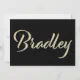 Bradley Name white gold Handwriting Card | Zazzle