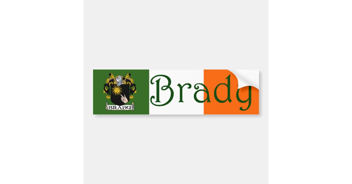 Brady Coat of Arms Bumper Sticker | Zazzle