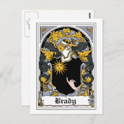 Brady Family Crest Postcard | Zazzle