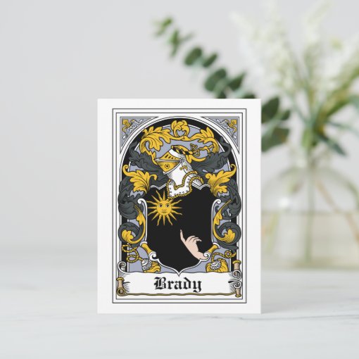 Brady Family Crest Postcard | Zazzle