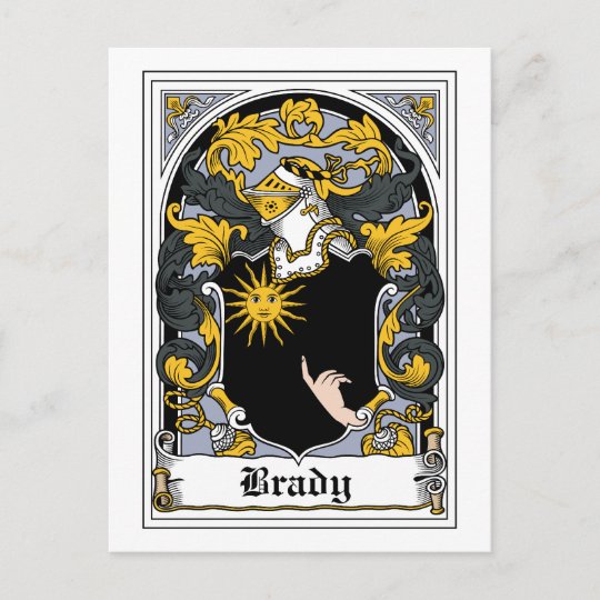 Brady Family Crest Postcard | Zazzle.com