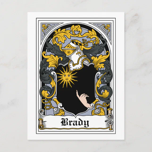 Brady Family Crest Postcard | Zazzle