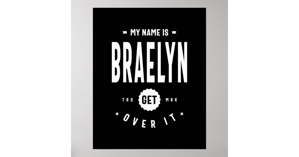 Braelyn Personalized Name Birthday Poster | Zazzle