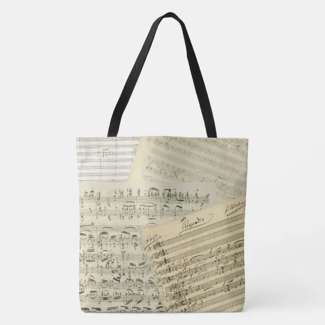 Brahms Authentic Music Manuscripts Collage Tote Bag | Zazzle
