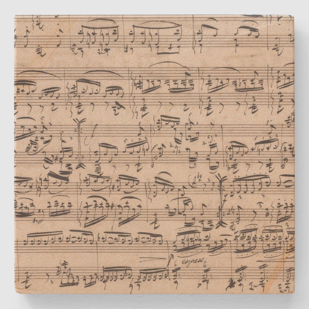 Brahms Theme and Variations Music Manuscript Stone Coaster | Zazzle