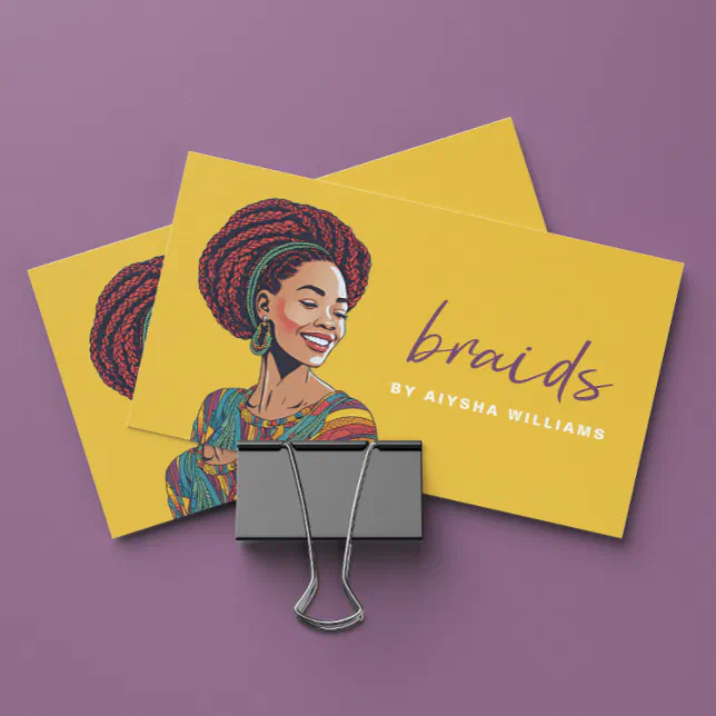 Braids Hair Stylist Modern Retro Business Card | Zazzle