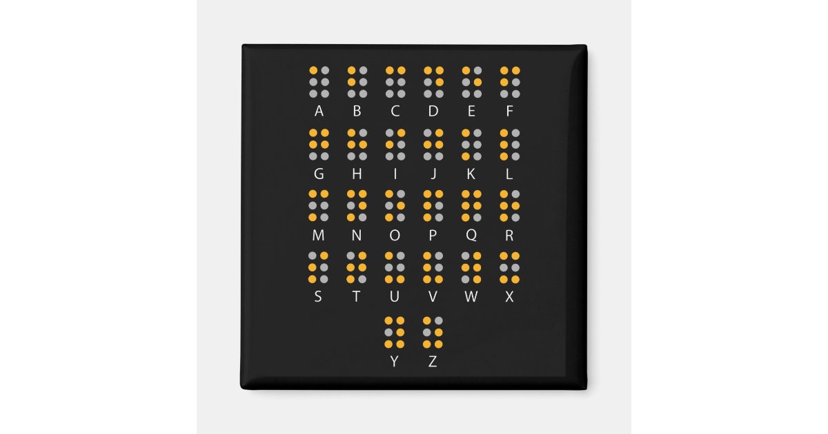 Braille Alphabet Blind Art Magnet | Zazzle