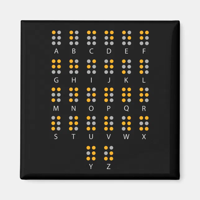 Braille Alphabet Blind Art Magnet | Zazzle