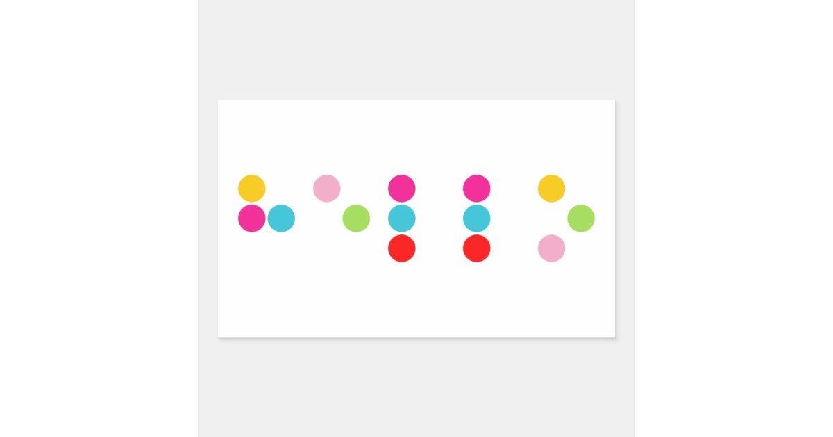 Braille blind language alphabet letters hello text rectangular sticker ...