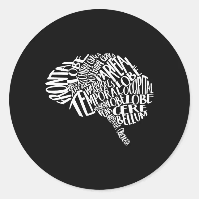 Brain Anatomy Rn Neuroscience Nurse Neurologist Classic Round Sticker ...