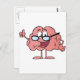 Brain Cartoon Character Giving The Thumbs Up Postcard | Zazzle