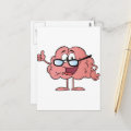 Brain Cartoon Character Giving The Thumbs Up Postcard | Zazzle
