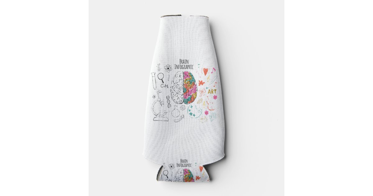 Brain Infographic Bottle Cooler | Zazzle