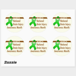Brain Injury Awareness Month Round Sticker | Zazzle