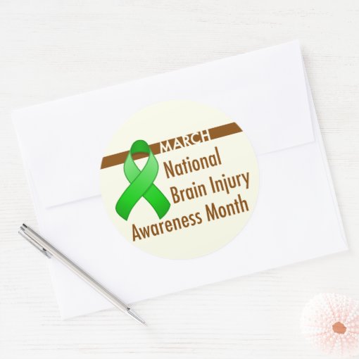 Brain Injury Awareness Month Round Sticker | Zazzle