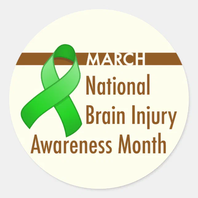 Brain Injury Awareness Month Round Sticker | Zazzle