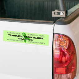 Brain Injury Green Ribbon Bumper Sticker | Zazzle