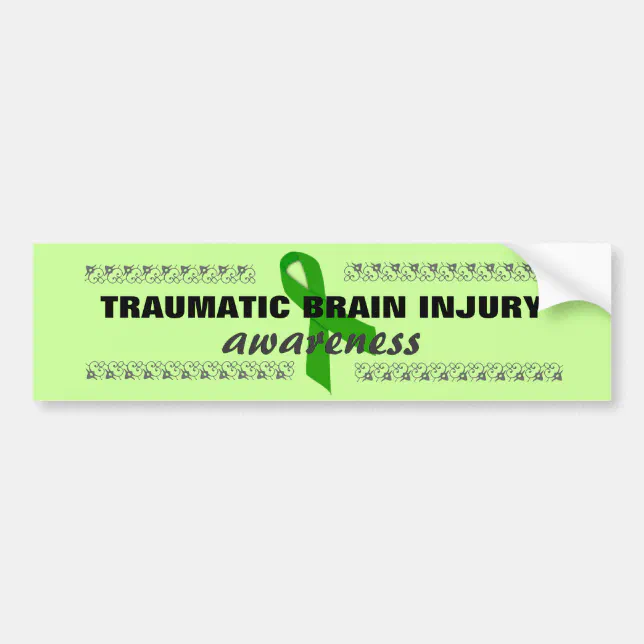 Brain Injury Green Ribbon Bumper Sticker | Zazzle