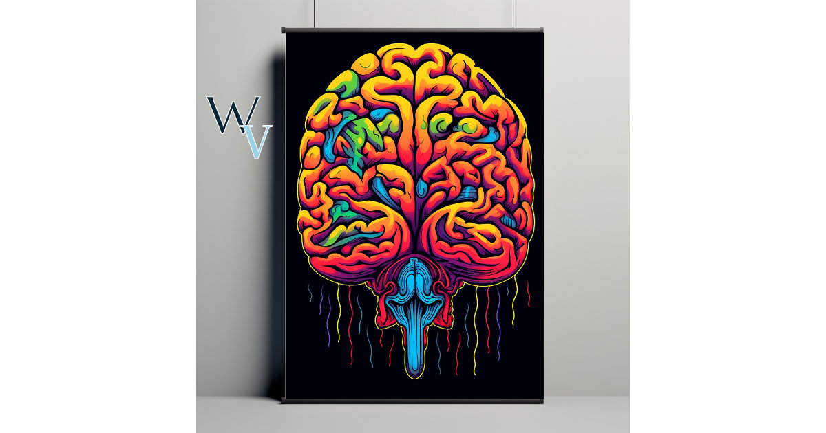 Brain Psychedelic Art Poster | Zazzle