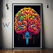 Brain Psychedelic Art Poster | Zazzle