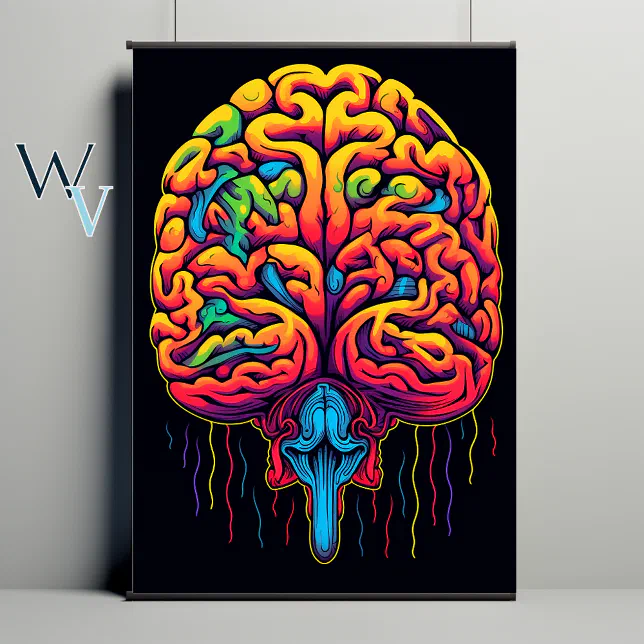 Brain Psychedelic Art Poster | Zazzle