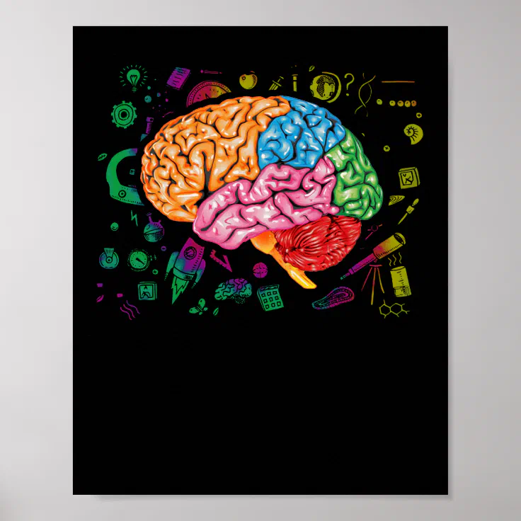 Brain Science And Art Neuroscience Neurologist Poster | Zazzle