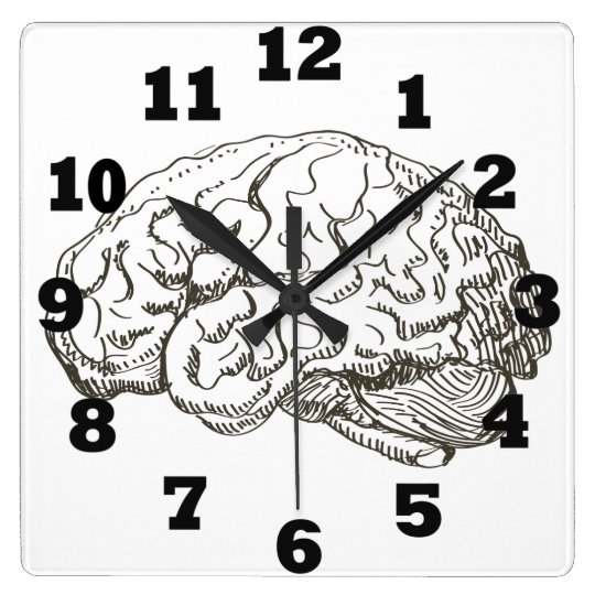 Brain Square Wall Clock | Zazzle.com