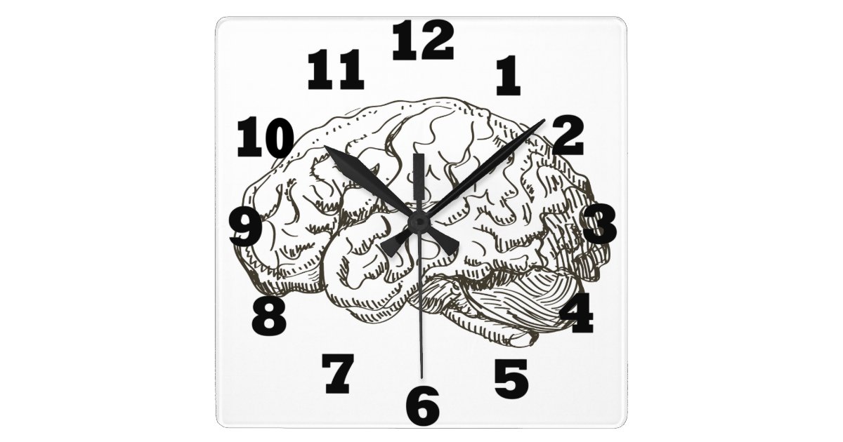 Brain Square Wall Clock | Zazzle.com